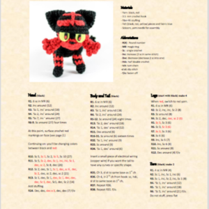 Pokemon Amigurumi Pattern – Litten | Strings Away